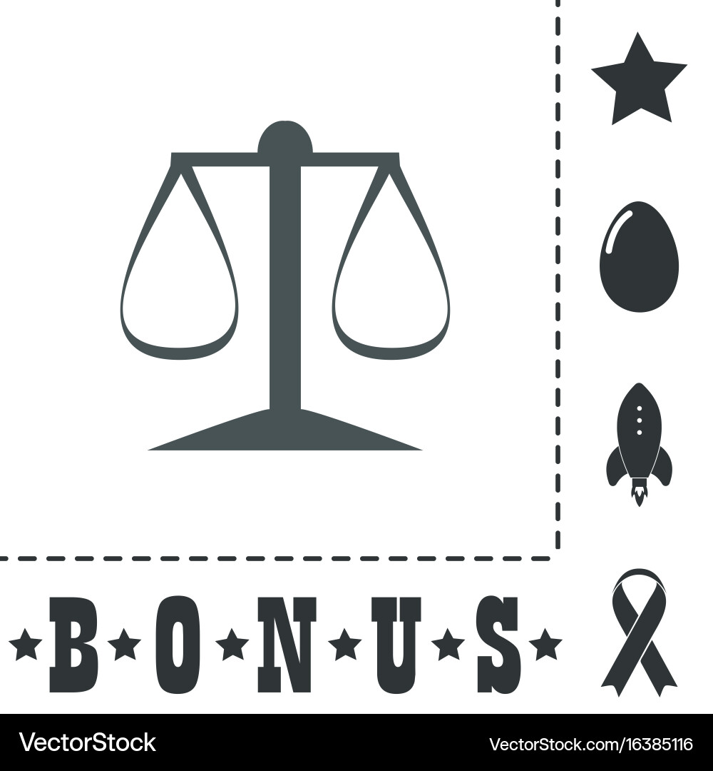 Scales balance icon sign and button Royalty Free Vector