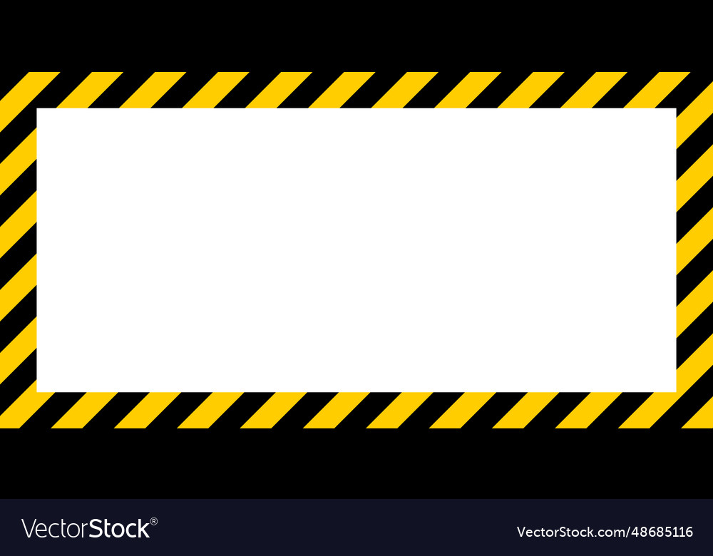 Warning striped rectangular background yellow Vector Image