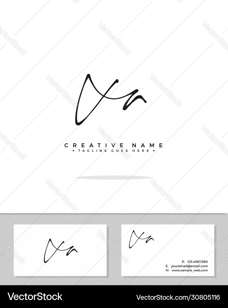 X a xa initial logo signature handwriting Vector Image