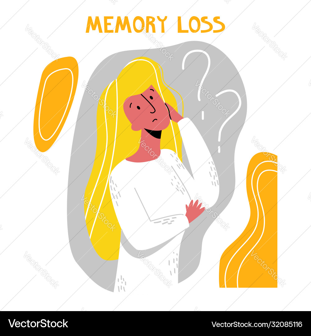 Young woman who can t remember something Vector Image