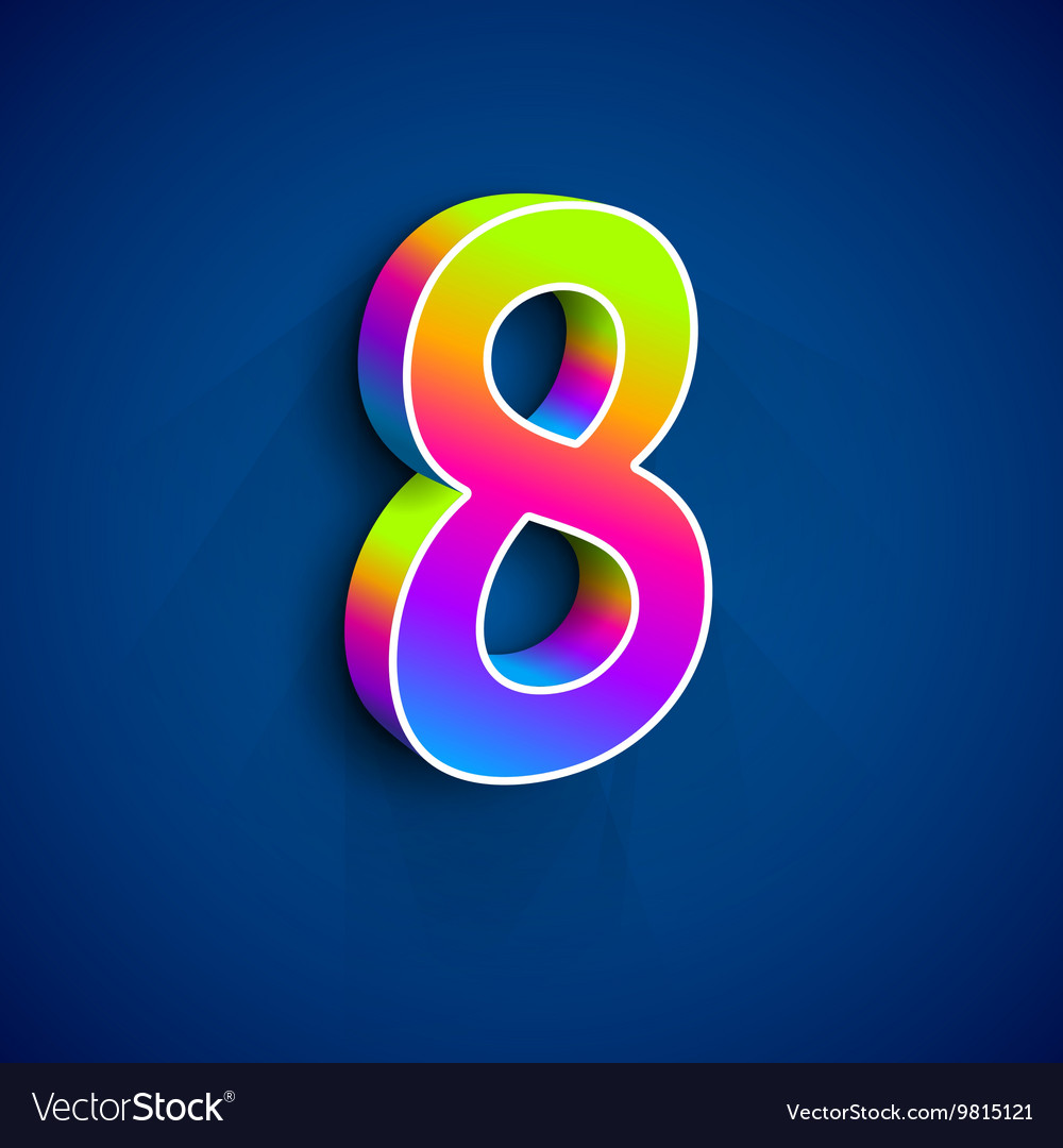 3d number eight Royalty Free Vector Image - VectorStock