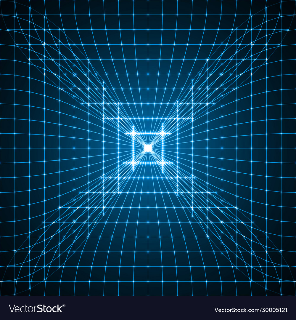 Abstract lines with light beams on intersections Vector Image