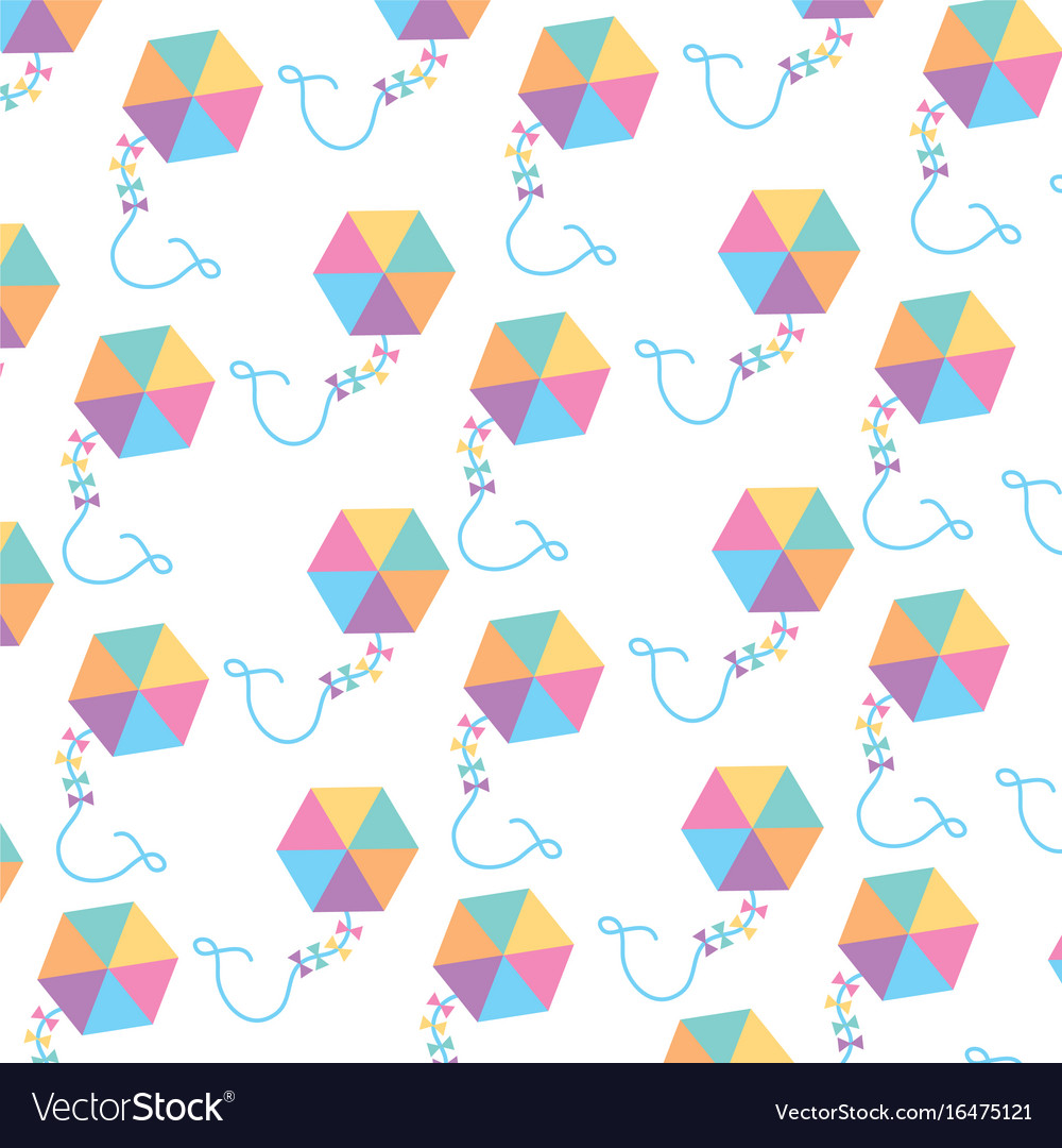 Beautiful kite flying pattern background Vector Image