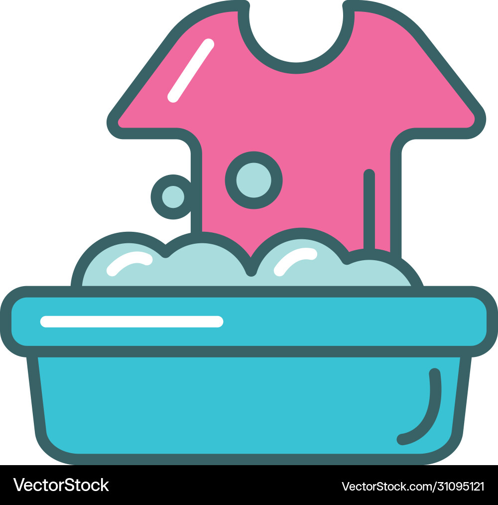 Bowl washing shirt fill style icon Royalty Free Vector Image