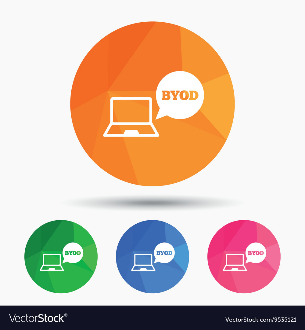 Byod sign icon bring your own device symbol Vector Image
