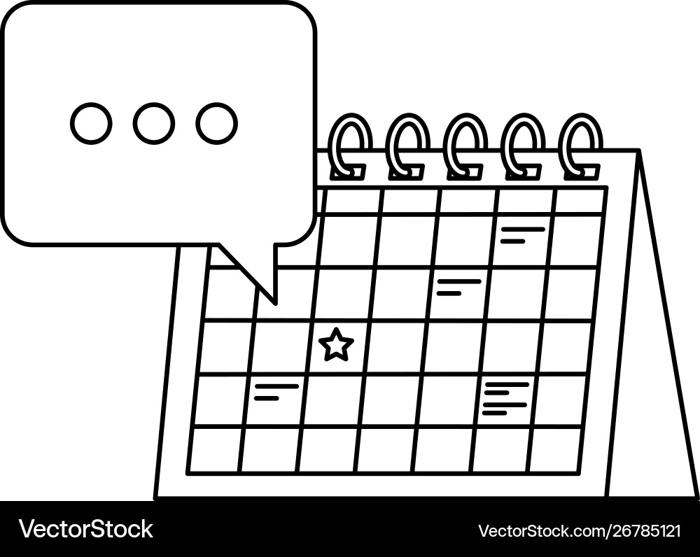 Calendar reminder date with speech bubbles Vector Image