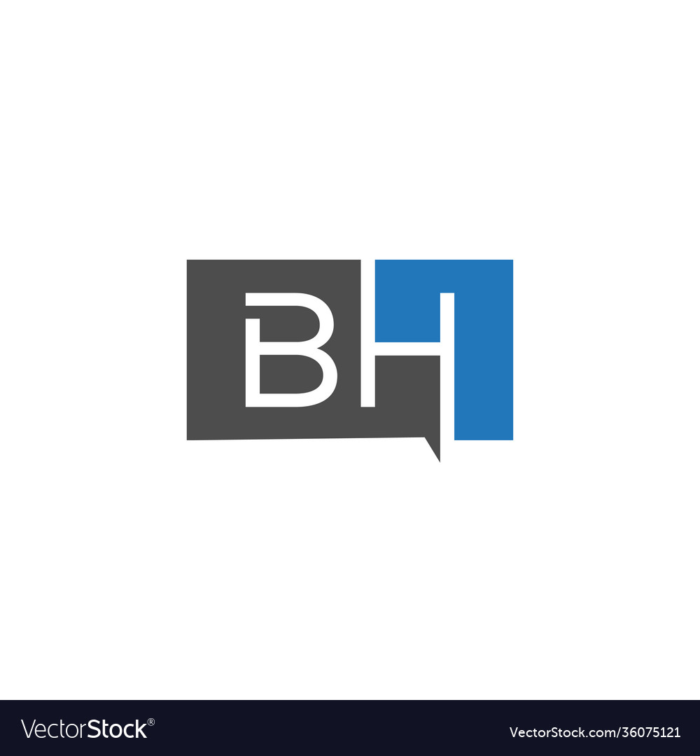 Creative initial letter bh square logo design Vector Image