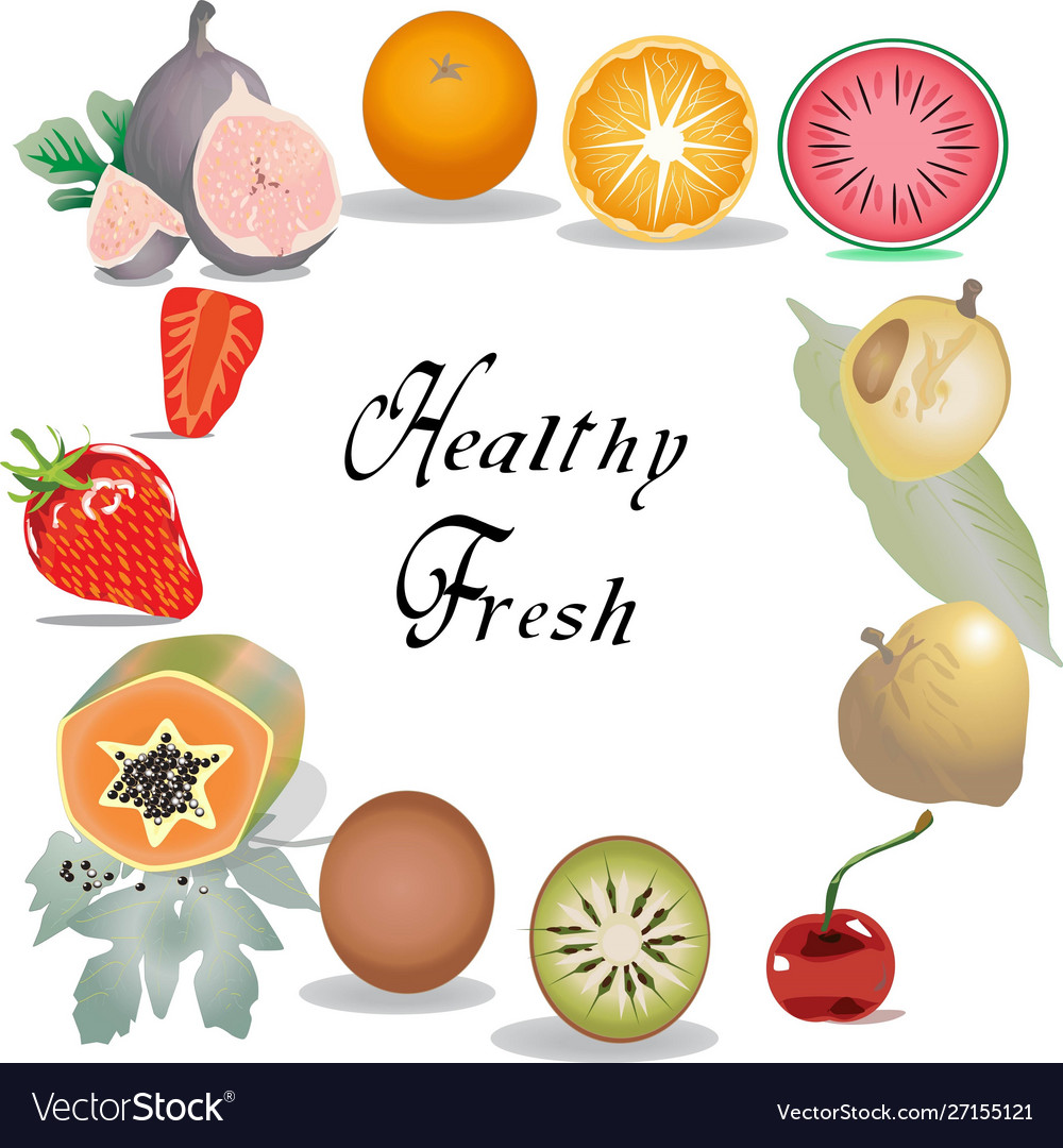 Fruits background template Royalty Free Vector Image