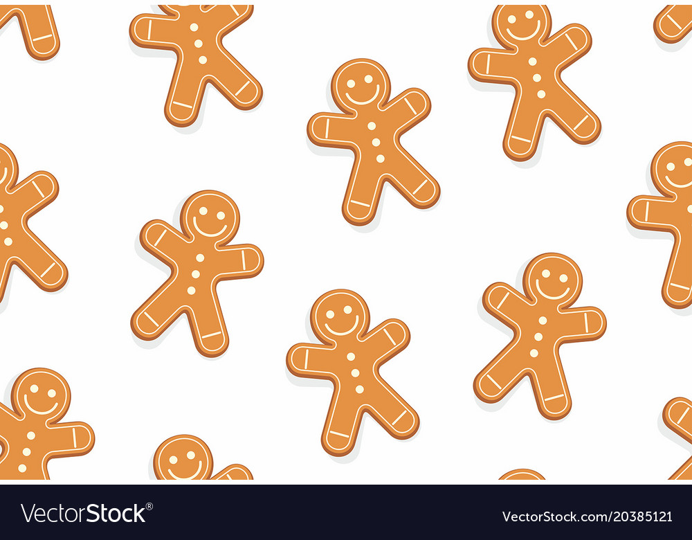 Gingerbread man seamless pattern Royalty Free Vector Image