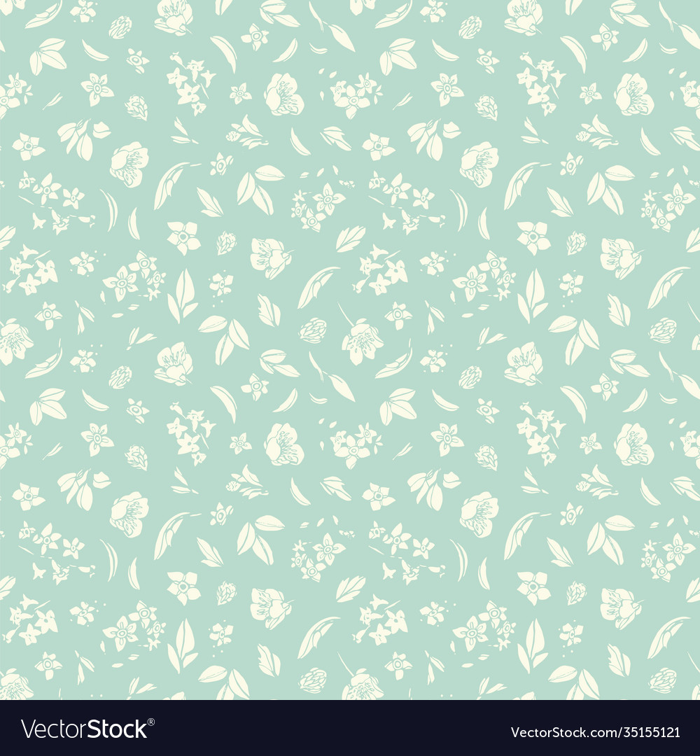 Hand drawn wildflower texture pattern seamless Vector Image