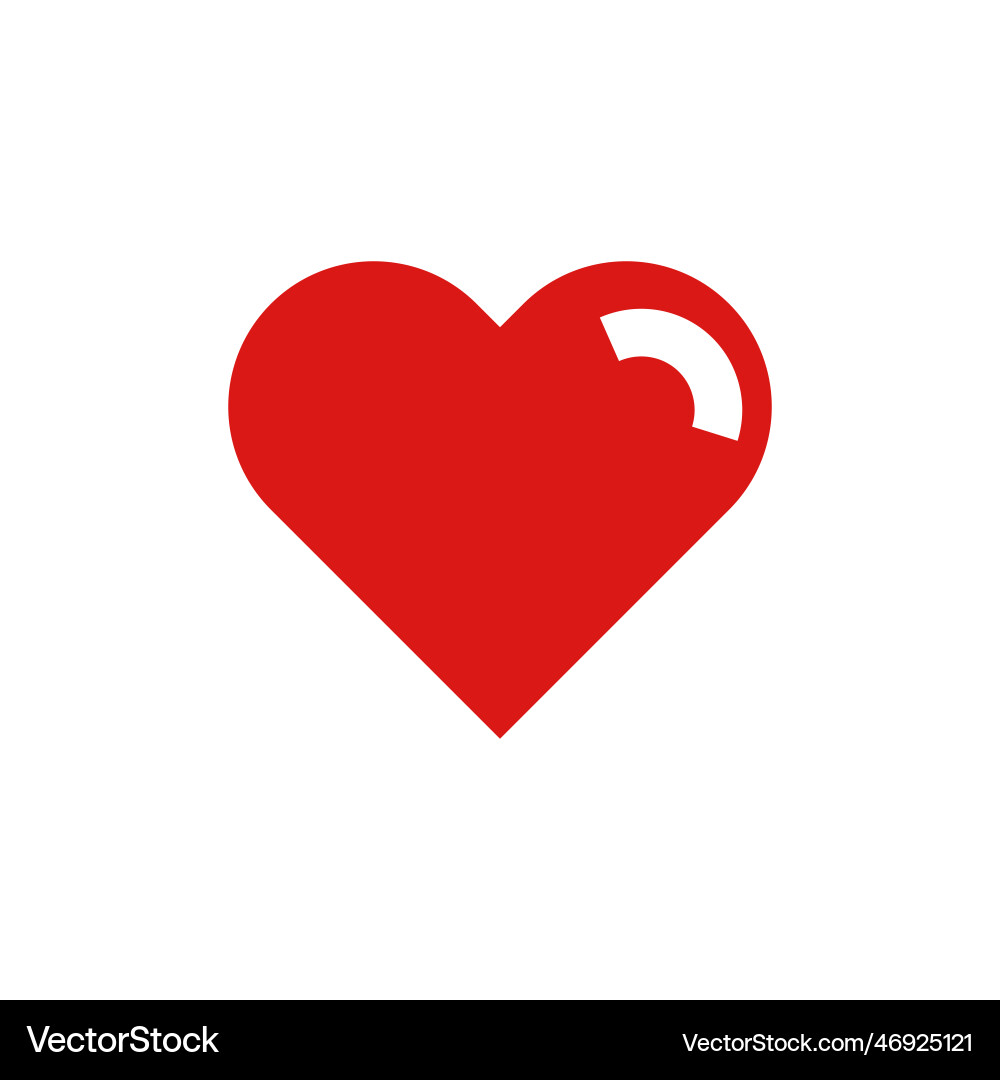Heart mark icon with flat design love and feeling Vector Image