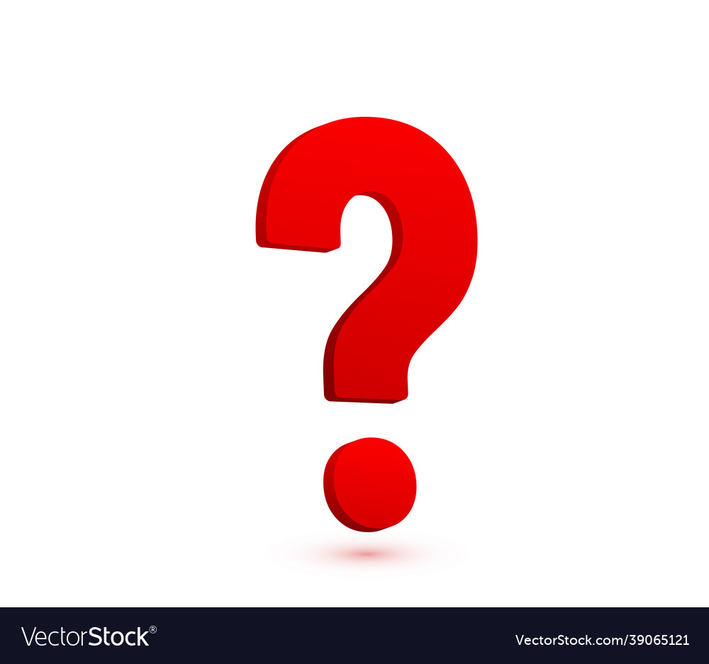 Large red question mark Royalty Free Vector Image