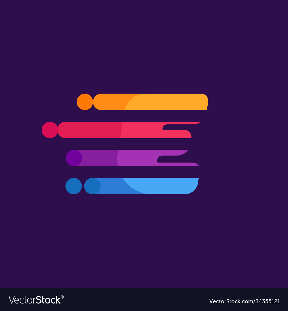 Letter e speed lines logo design template Vector Image