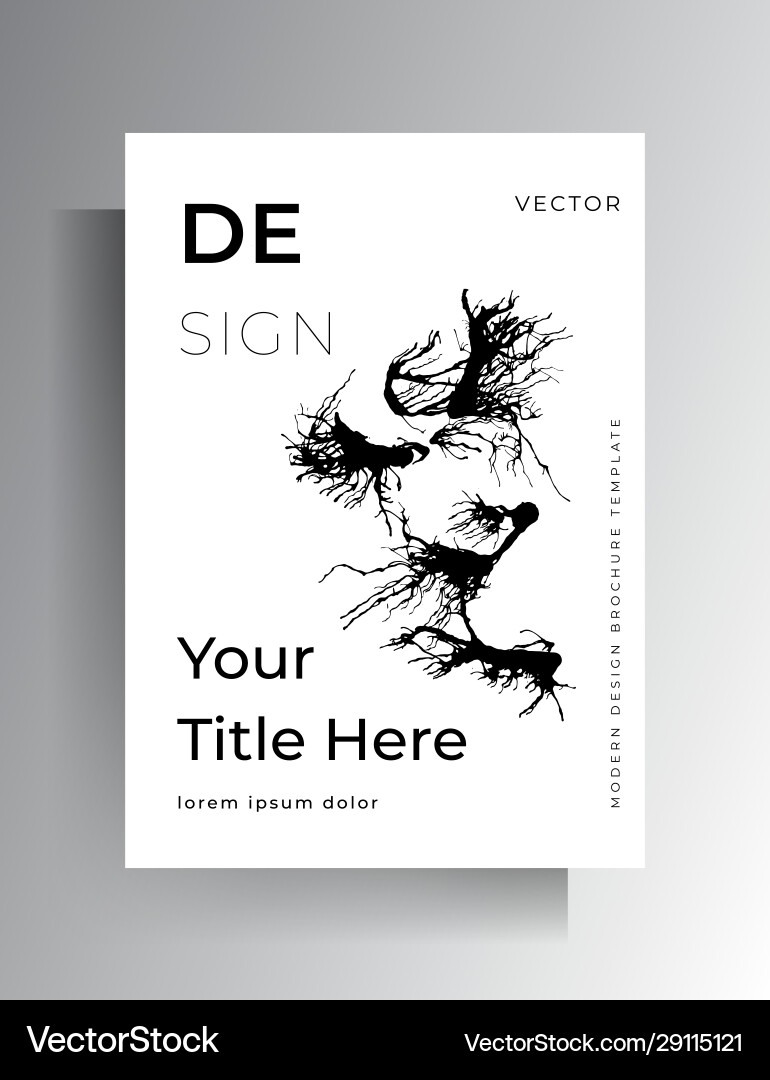 Monochrome design cover poster flyer with ink Vector Image