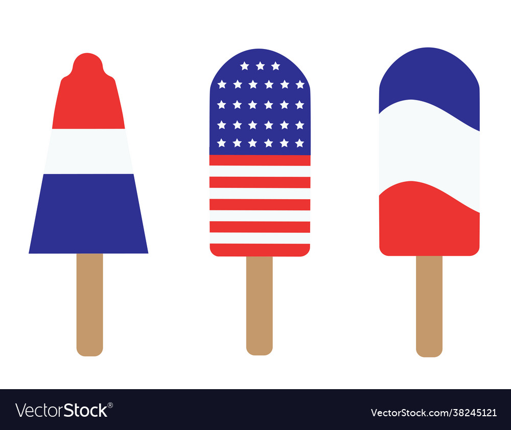 Patriotic popsicles Royalty Free Vector Image - VectorStock