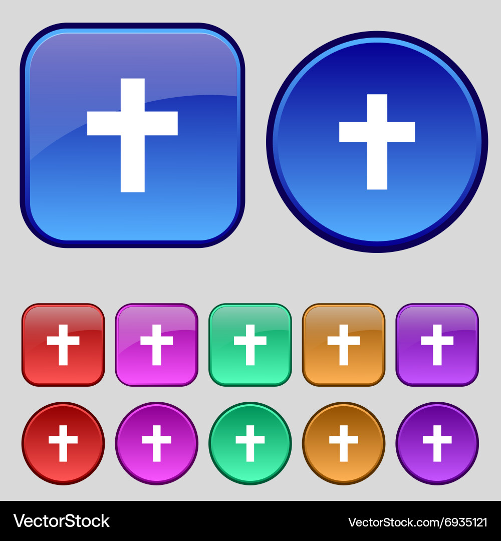 Religious cross christian icon sign a set Vector Image