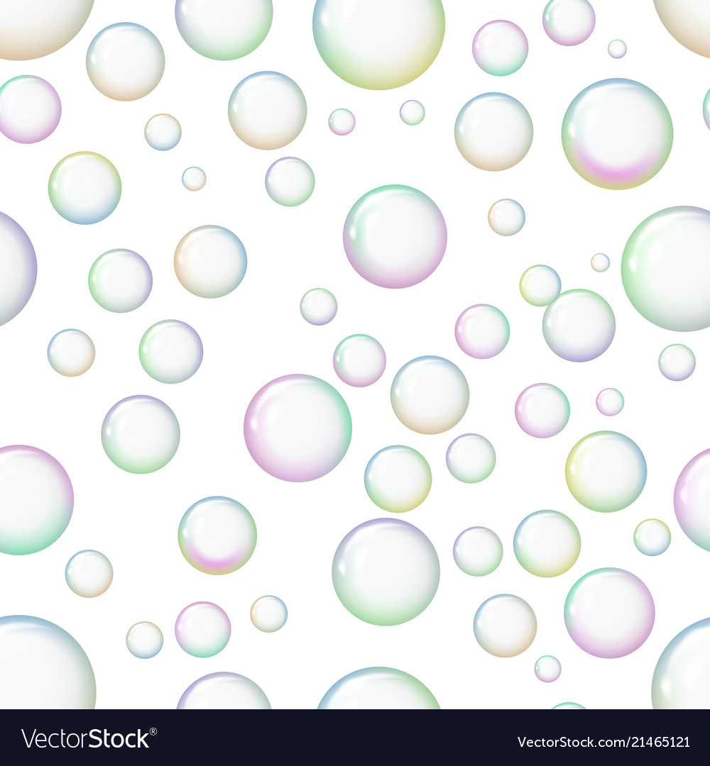 Seamless pattern with shiny soap bubbles Vector Image
