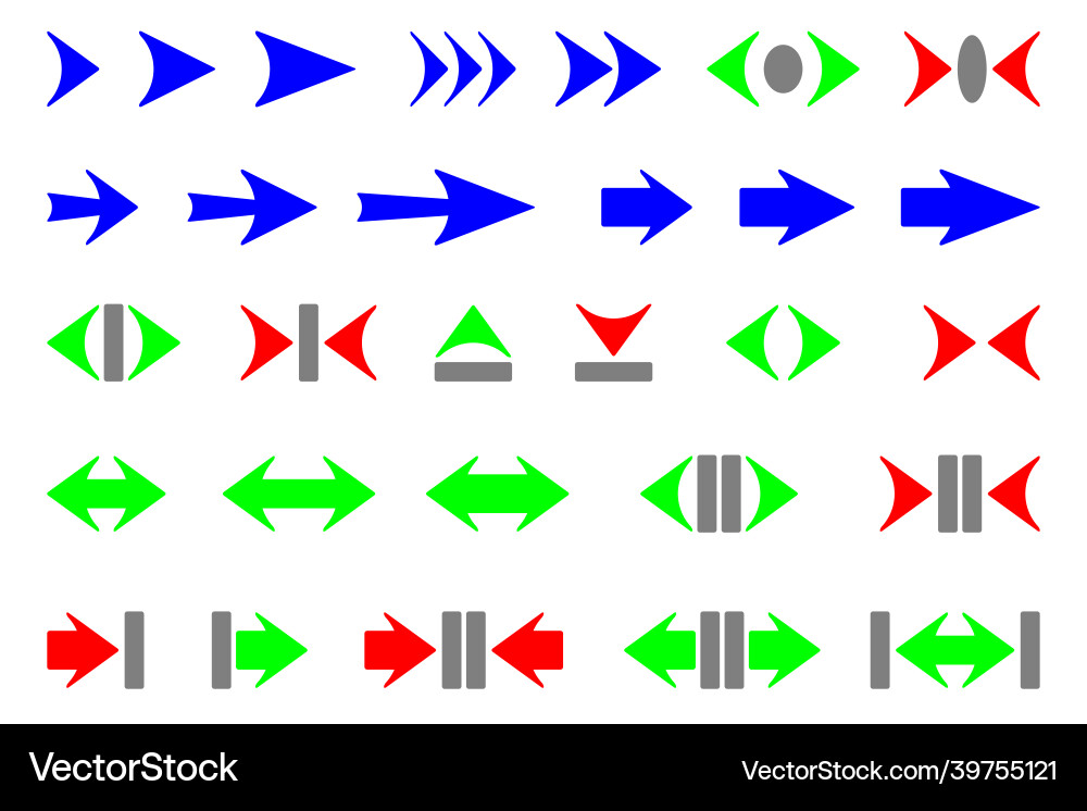 Set of colored arrows on a white background Vector Image