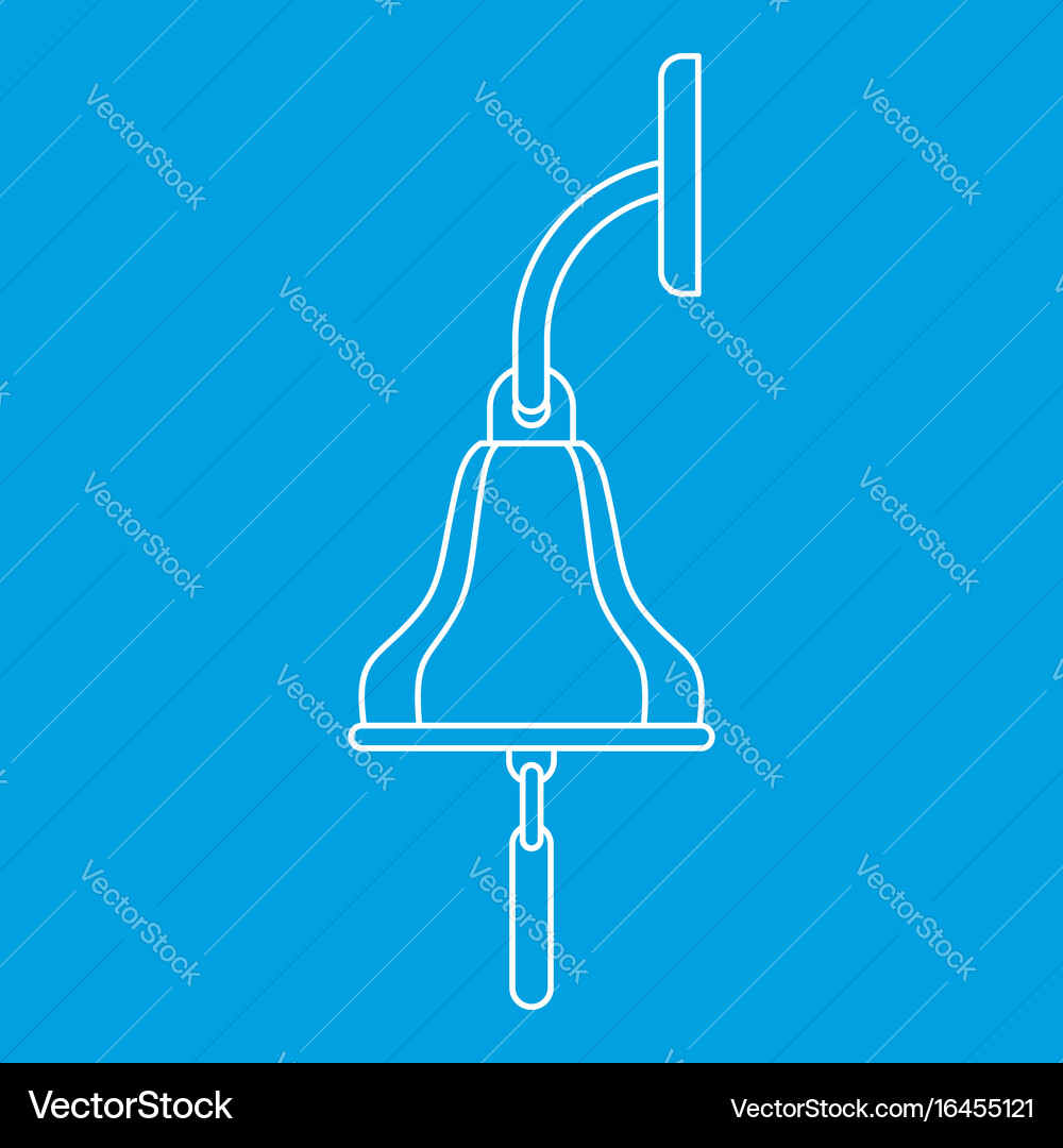 Ship bell icon outline Royalty Free Vector Image