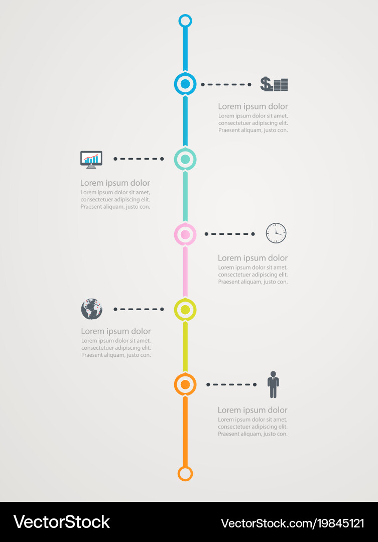 Timeline infographic with business icons Vector Image