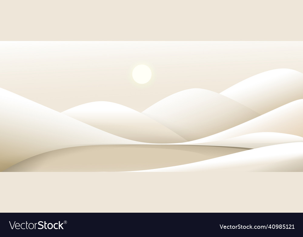 Winter or desert landscape empty design Royalty Free Vector