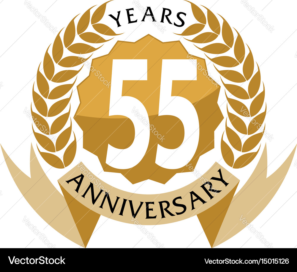 55 years ribbon anniversary Royalty Free Vector Image