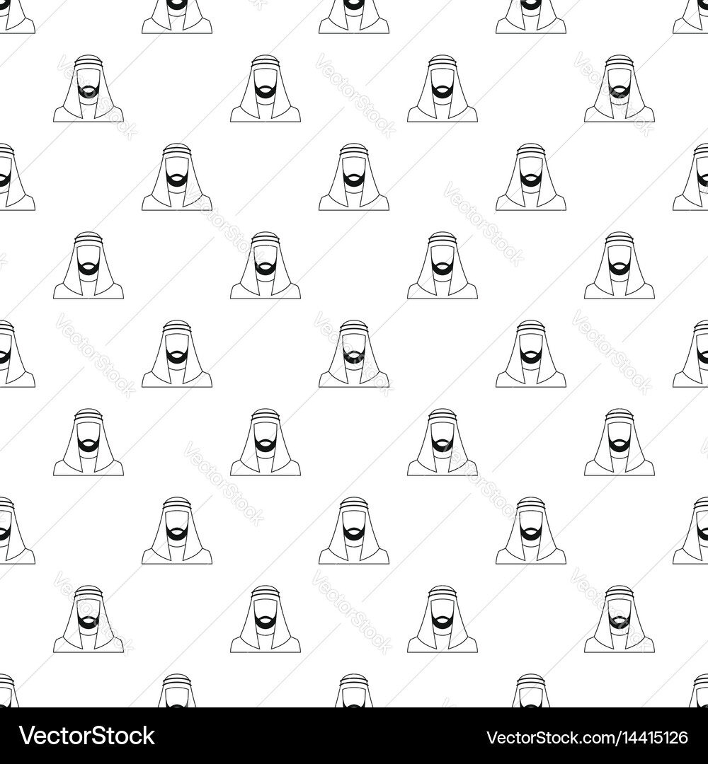 Arabic man in traditional muslim hat pattern Vector Image
