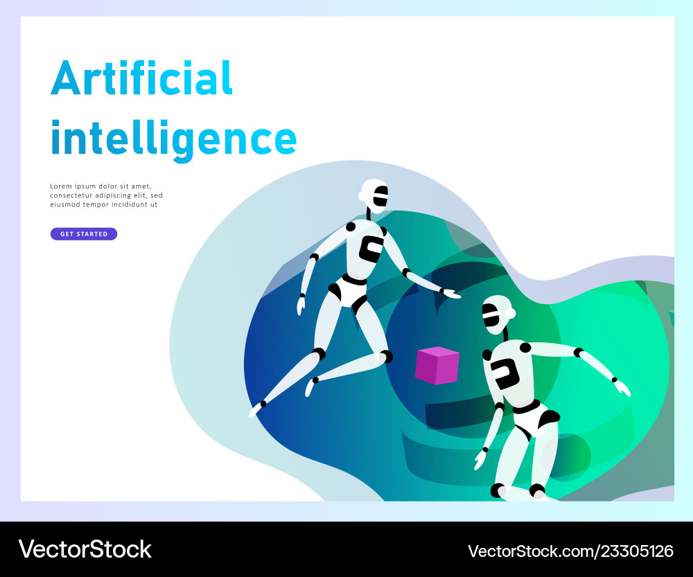 Concept of artificial intelligence and cyber Vector Image