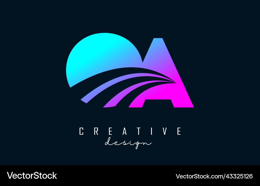 Creative colorful letters oa o a logo Royalty Free Vector