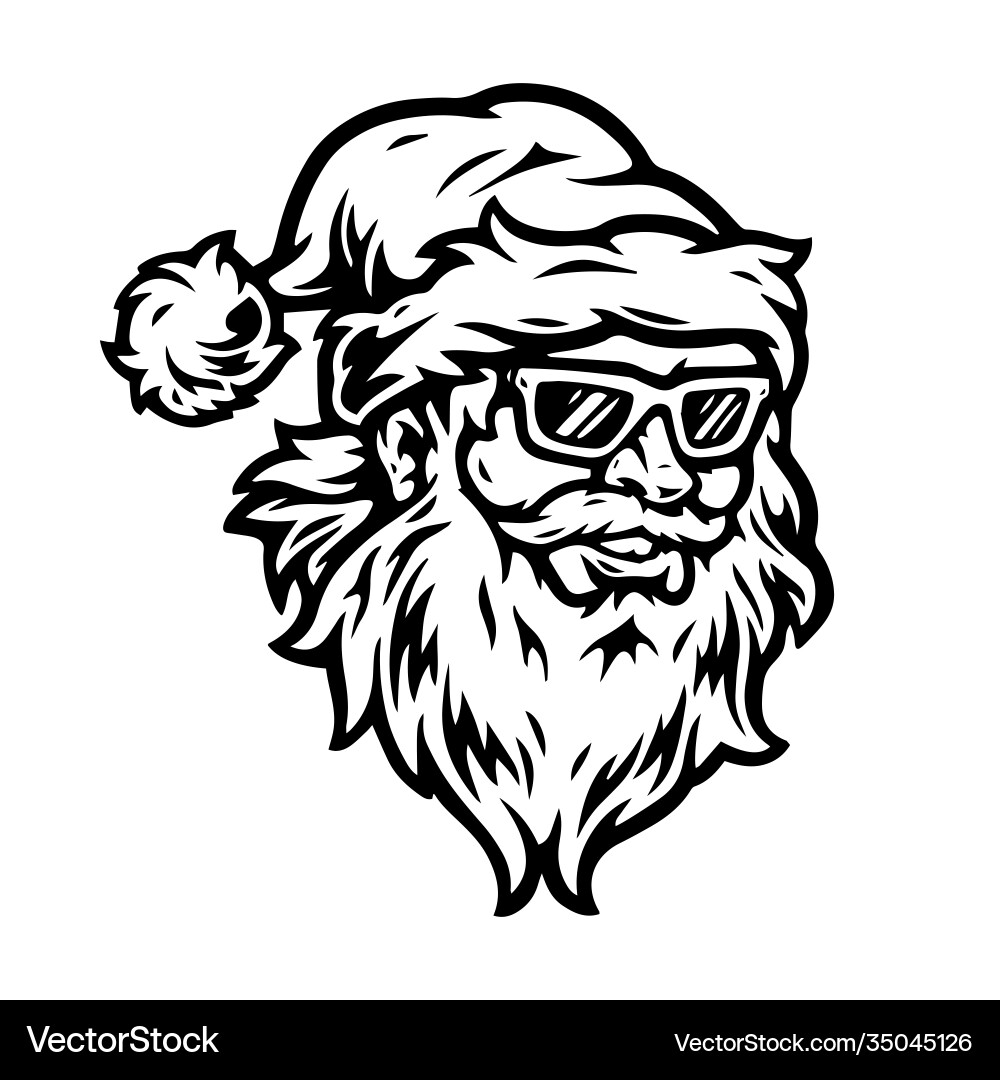 Happy santa claus head Royalty Free Vector Image