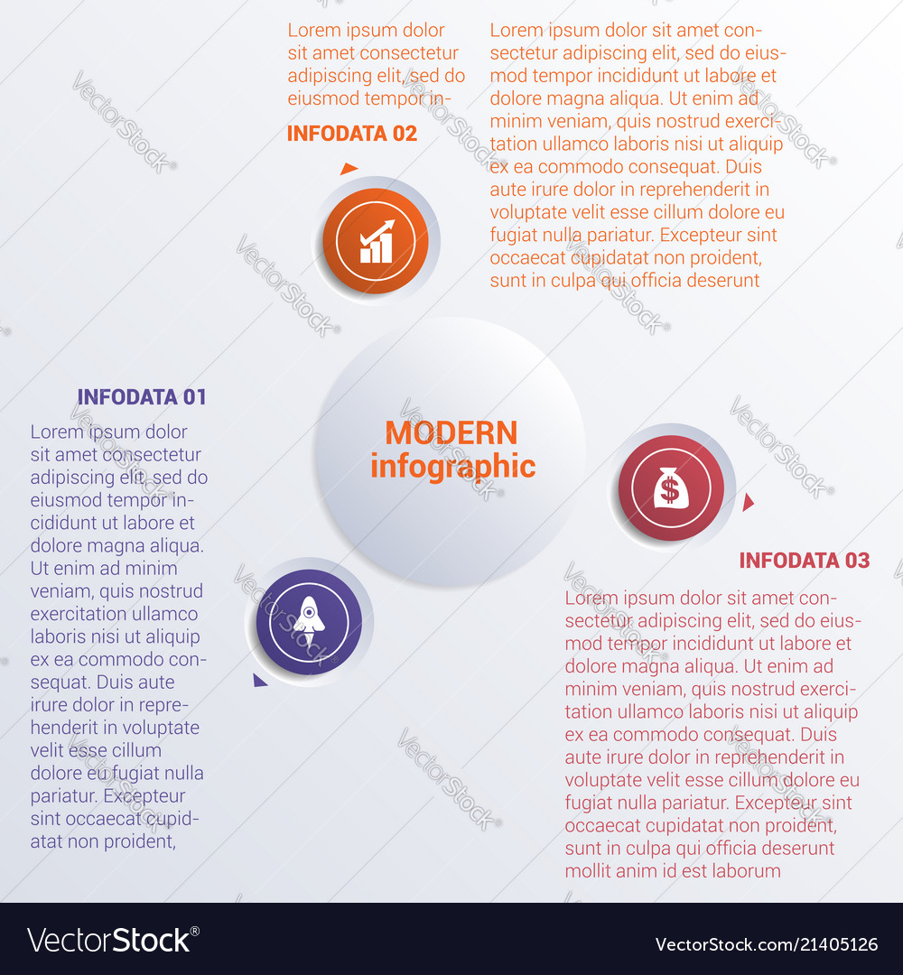 Infographic template three option circles banner Vector Image