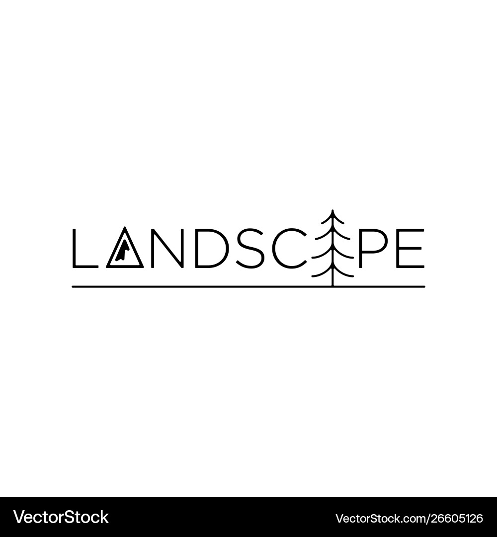 Landscape logo text design symbol icon Royalty Free Vector