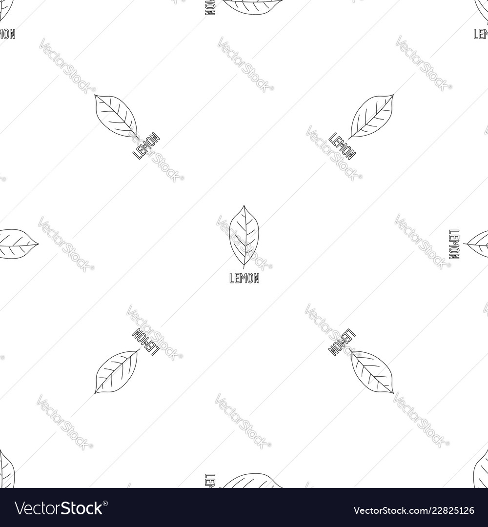 Lemon leaf pattern seamless Royalty Free Vector Image