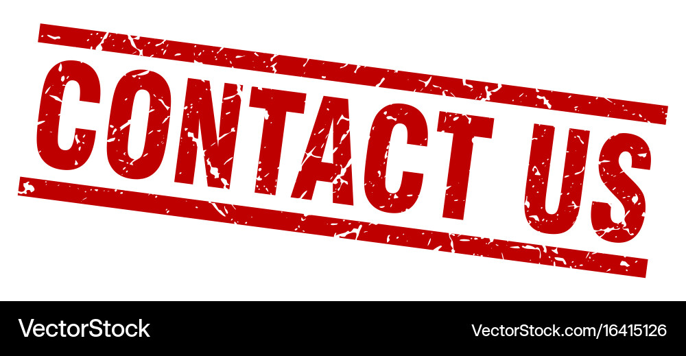 Square grunge red contact us stamp Royalty Free Vector Image