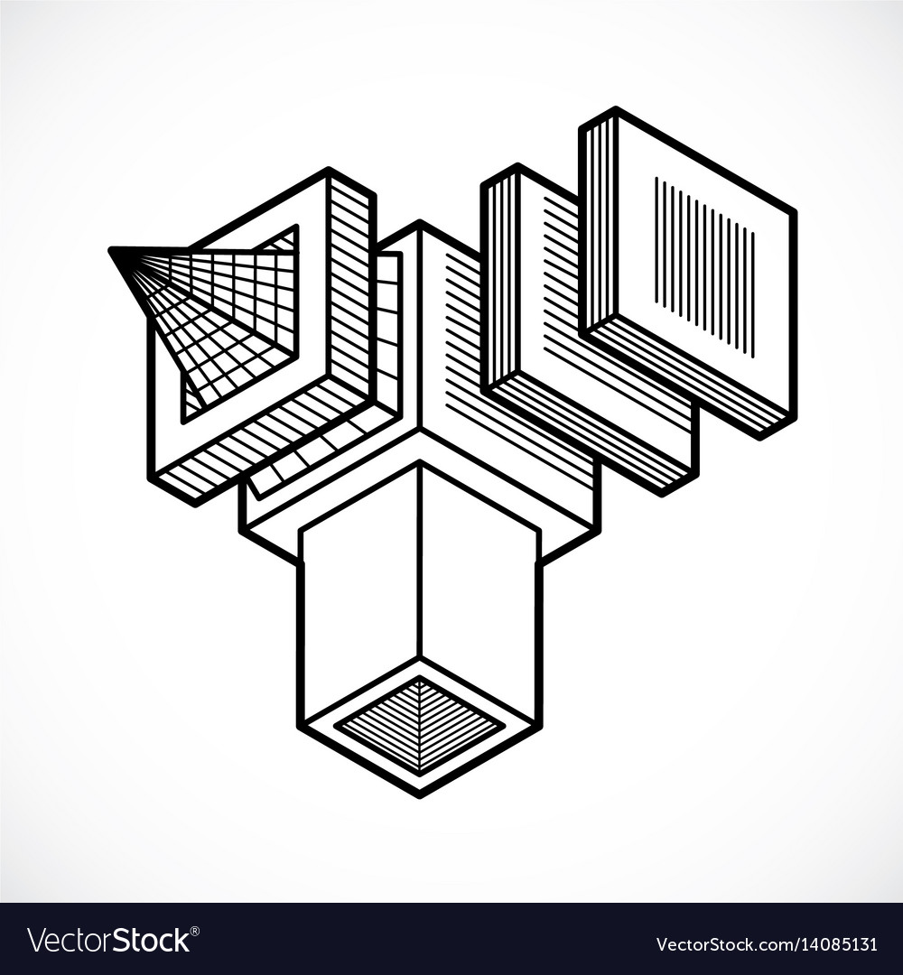 3d design abstract cube shape Royalty Free Vector Image