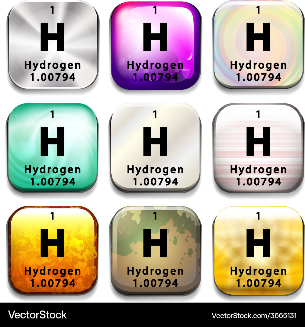 Hydrogen Periodic Table Square Hydrogen Element Symbol From The