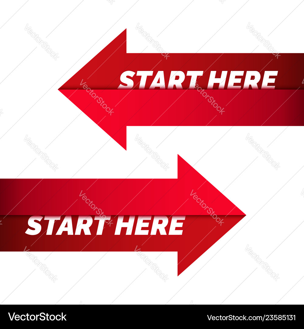 Arrows with pocket red color and both directions Vector Image