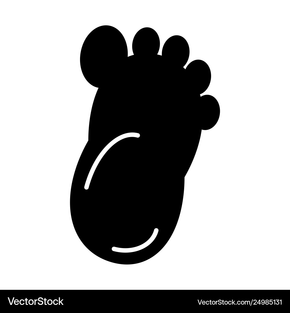 Baby simple foot print icon black Royalty Free Vector Image