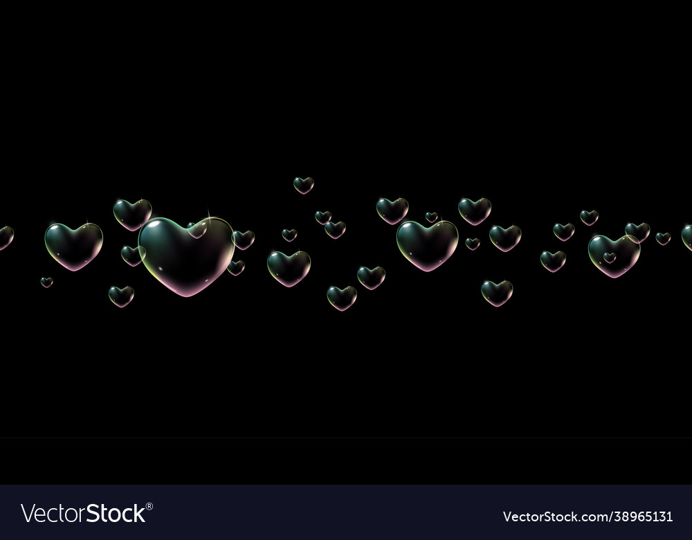 Black background with rainbow colored heart-shaped