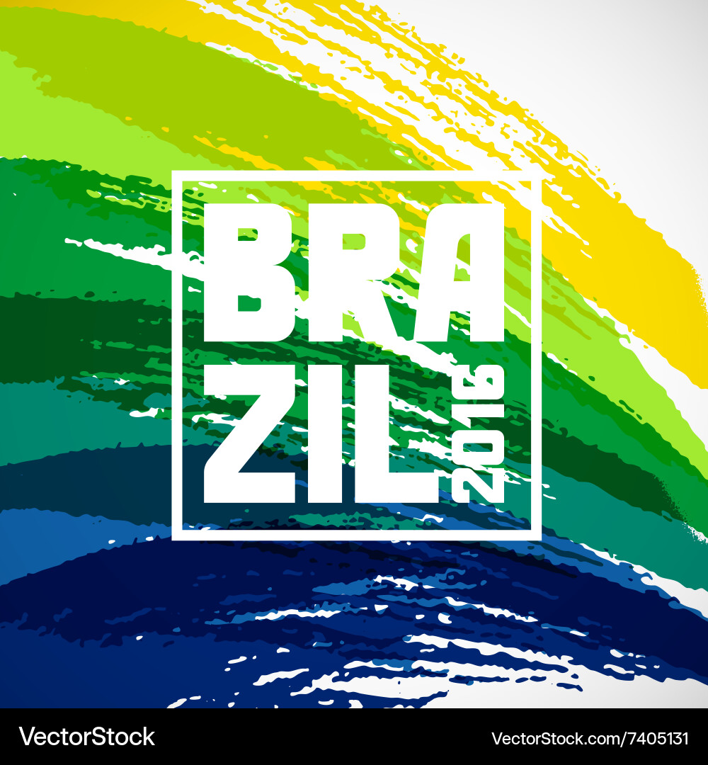 Brazil abstract background with grunge paint Vector Image
