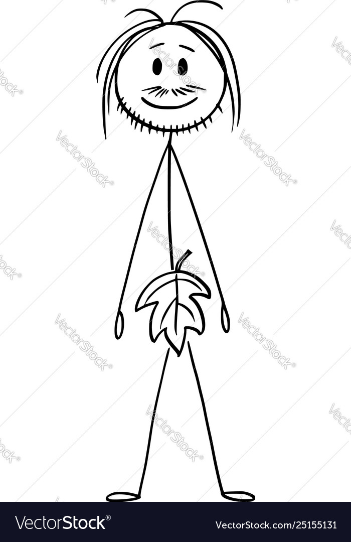 Cartoon natural native man or biblical adam Vector Image Cartoon natural native man or biblical adam Vector Image