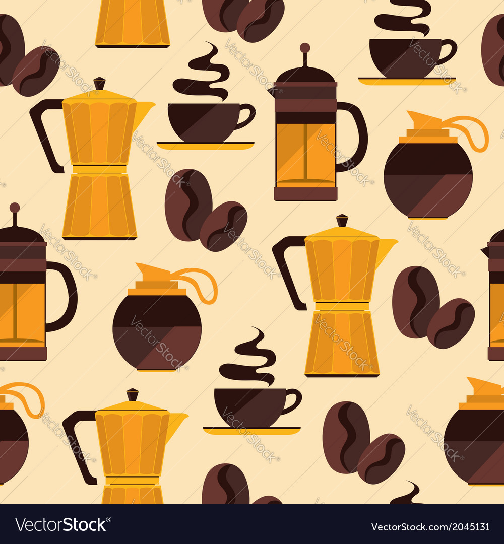 Coffee seamless pattern for menu shop Royalty Free Vector