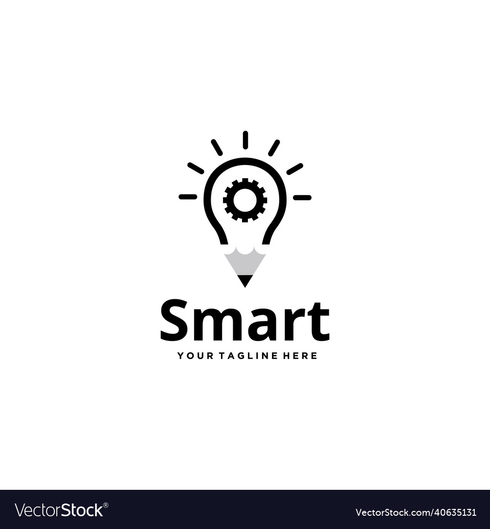 Creative Lightbulb Pencil Logo Royalty Free Vector Image