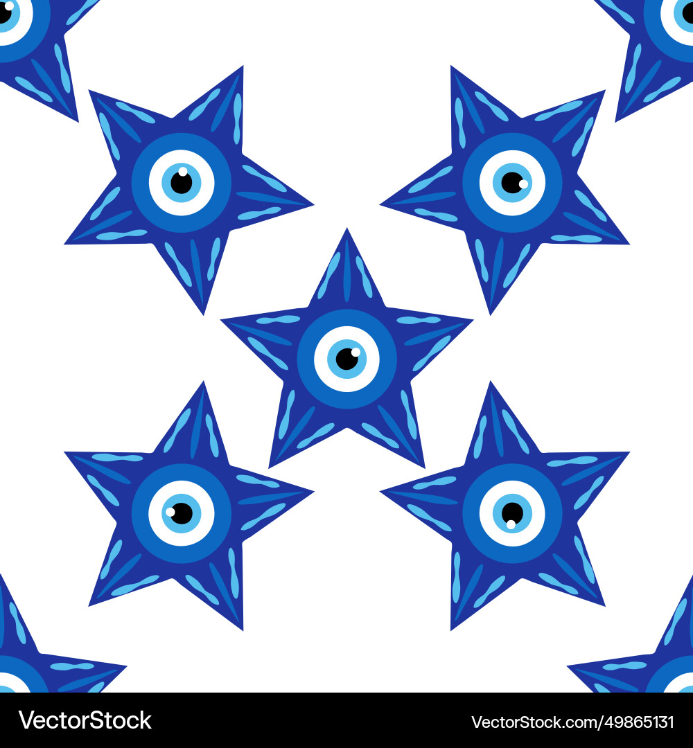 Evil eye magic seamless pattern symbol Royalty Free Vector