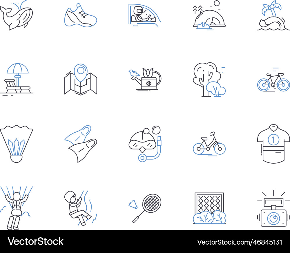 Fun time line icons collection amusement Vector Image