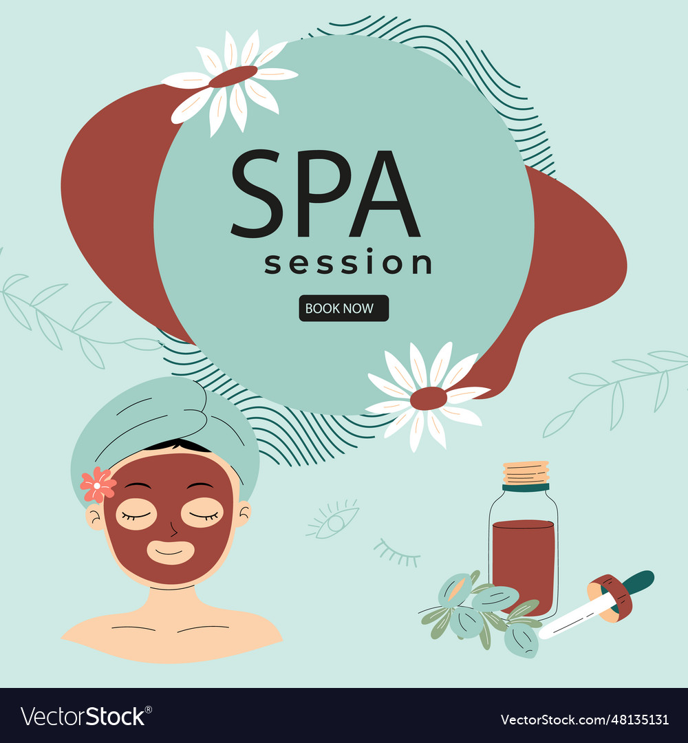 Hand drawn spa therapy posts Royalty Free Vector Image