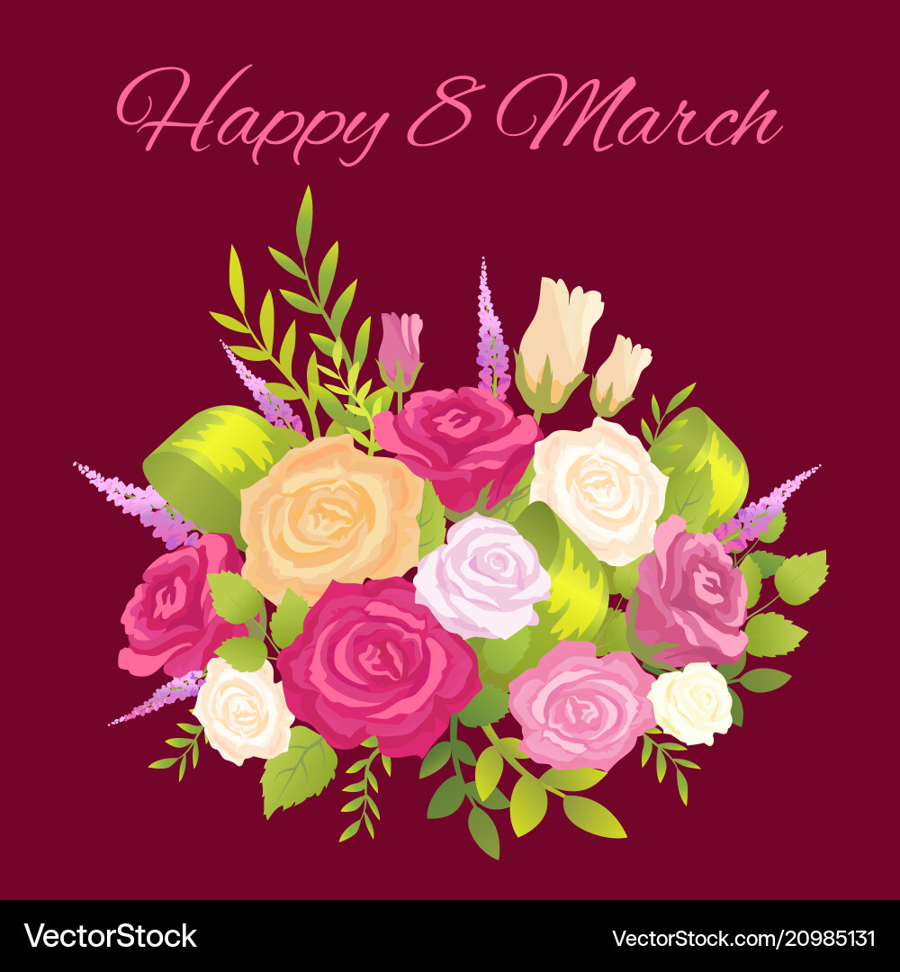 Happy 8 march promo poster Royalty Free Vector Image