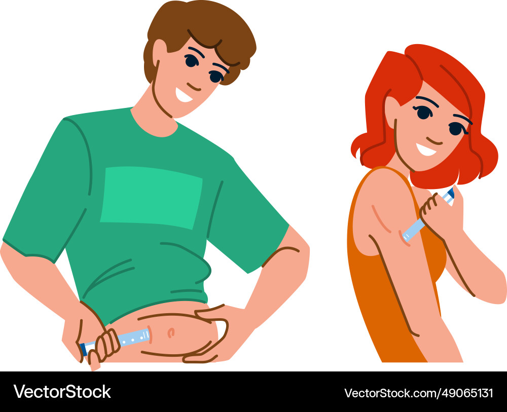 Health self insulin injections Royalty Free Vector Image
