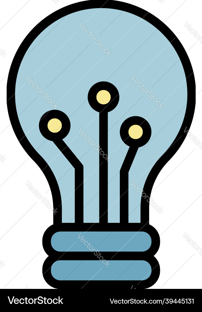 Led lamp icon color outline Royalty Free Vector Image