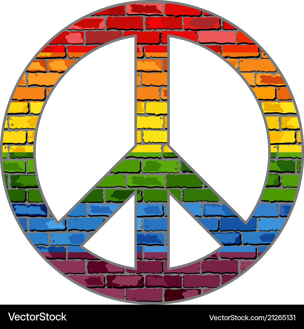 Lgbt peace symbol in a brick texture Royalty Free Vector